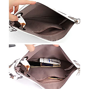 Mily Oversized Clutch Bag Purse Envelop Clutch Chain Tote Shoulder Bag Handbag Foldover Pouch (6217+Cow)