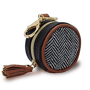 Itzy Ritzy Pacifier Holder Case with Clip - Pacifier Case Includes Clasp to Easily Attach to a Diaper Bag or Purse, Measures 2.5" in Diameter and Holds 2 Pacifiers (Coffee & Cream)