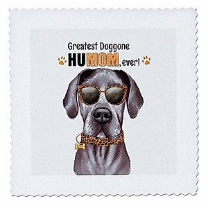 3dRose Sweet Great Dane Dog in Animal Print Sunglasses for Mom on... - Quilt Squares (qs-379220-5)