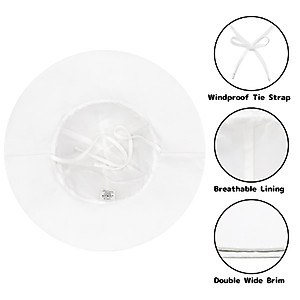 Infant Sun Hat Baby Girl Hats with Bows UPF 50+ Baby Hat Bucket Hat Summer Baby Beach Hat with Wide Brim White 3-6 Months