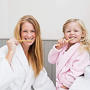 Goaycer Eco Friendly Bamboo Toothbrush, 10Pack Medium Firm Bristles Biodegradable Bulk Wooden Toothbrushes