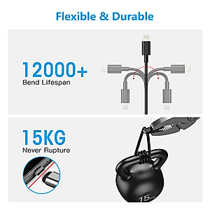 hibiker 3Pack USB C to Lightning Cable 10FT