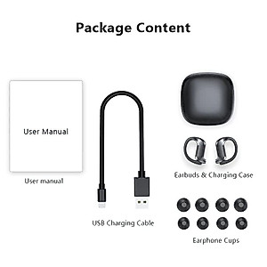 Lunjee TWS Wireless Headphones Bluetooth Earphones Noise Canceling Sports Waterproof Headset 9D Stereo Wireless Earbuds with Microphone