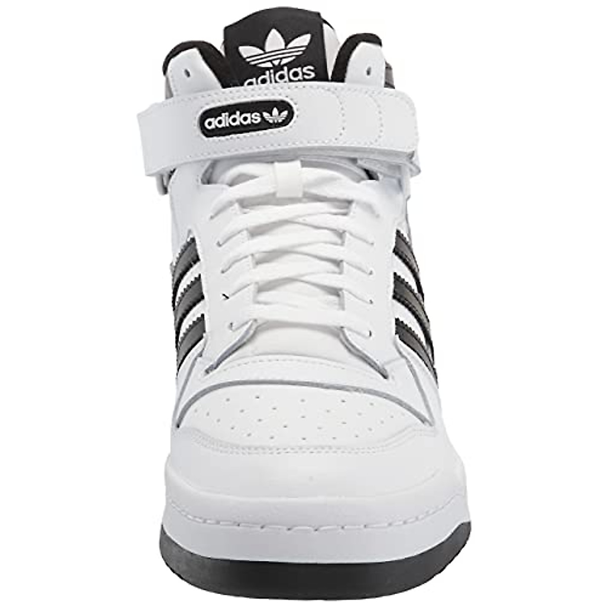 adidas Men's Forum Mid Sneaker, White/Black/White, 9