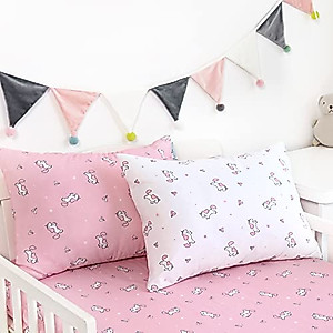 SPRINGSPIRIT Baby Toddler Pillow for Girls 2 Pack Ultra Soft & Breathable 14" x 19" Baby Pillows for Sleeping, Machine Washable Soft Travel Pillow, Toddler Bed Pillows