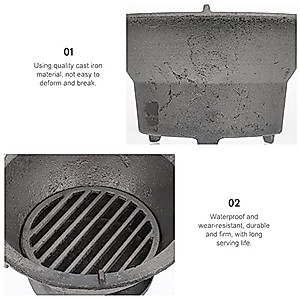 DOITOOL Cast Iron Charcoal Hibachi Grill, Portable Charcoal Grill for Outdoor Camping Barbecue Cooking, Japanese Hibachi Grill