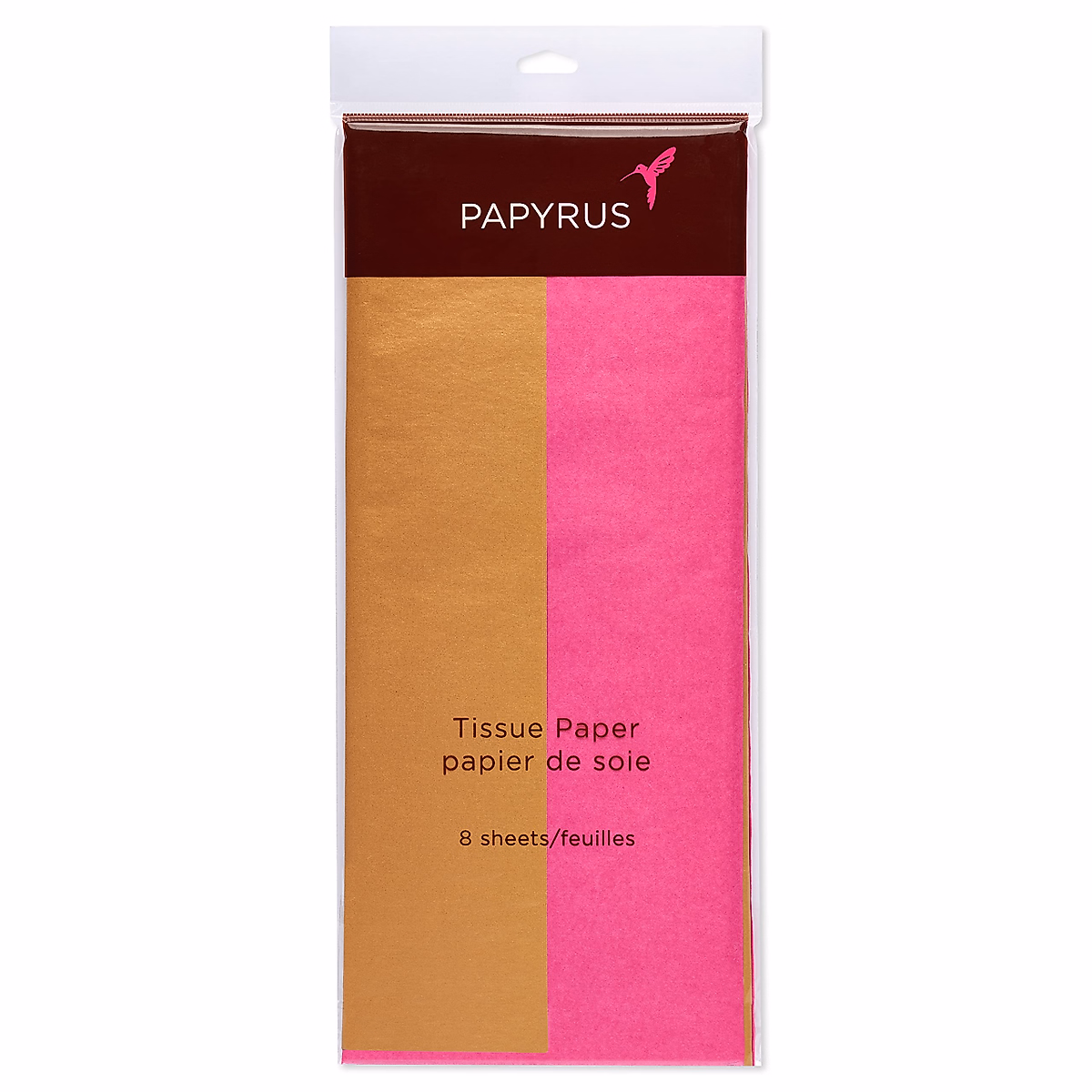 Papyrus Valentine's Day Tissue Paper, Pink and Gold (8 Sheets)