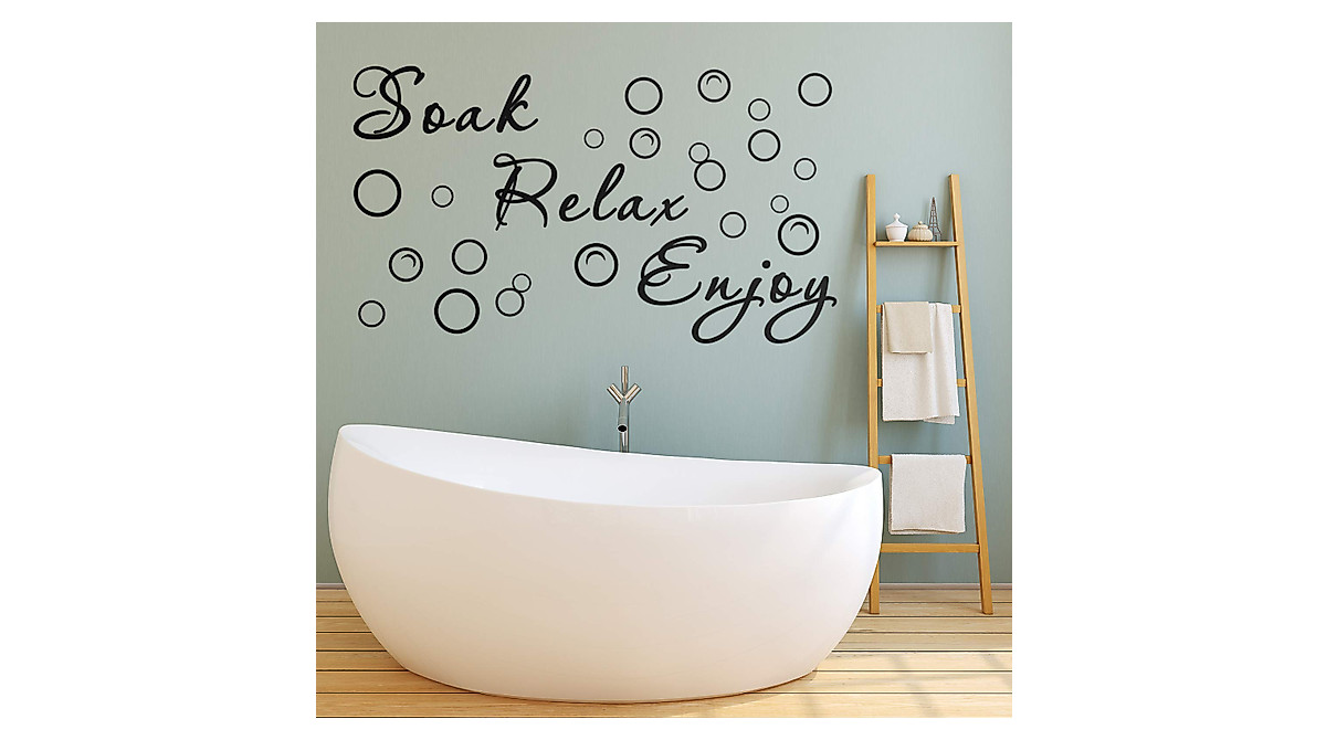 Bathroom Wall Decals - Soak Relax Enjoy Vinyl Stickers