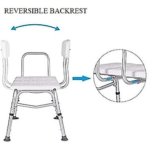 HEALTHLINE Tub Transfer Bench, Lightweight Medical Bath and Shower Chair with Back, Non-Slip Seat, Transfer Bench for Elderly and Disabled, Medical Bath Shower Chair, Adjustable Height, White