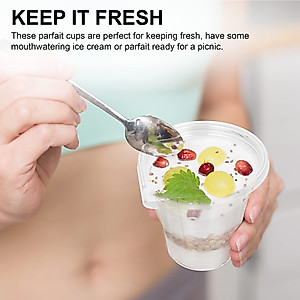 MT Products Plastic Parfait Cups with Lids 16 oz. - (20 Pieces) Tamper Evident Yogurt Containers - Clear Disposable Cups with Lids for Yogurt, Fruit, Cereal or Vegetables