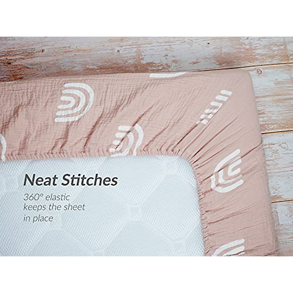 Meracorallo Muslin Fitted Crib Sheet, Soft and Breathable Rainbow Baby Crib Sheet for Standard Crib and Toddler Mattresses