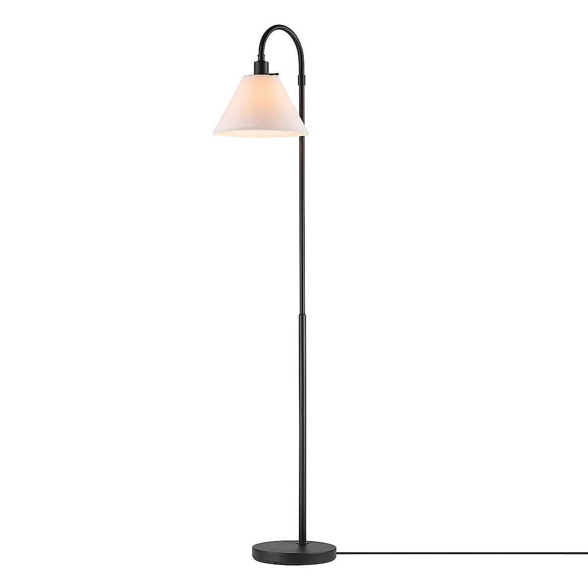 Globe Electric 67397 Barden 58" Floor Lamp, Black, Dark Gray Velvet Shade, On/Off Socket Rotary Switch