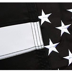 Homissor Thin Blue Line Flags 3x5 Outdoor Made in USA - Embroidered Stars Police Flag, Heavy Duty Back The Blue Flag Stripe Blue Line Lives Matter Flags Banner with 2 Brass Grommets