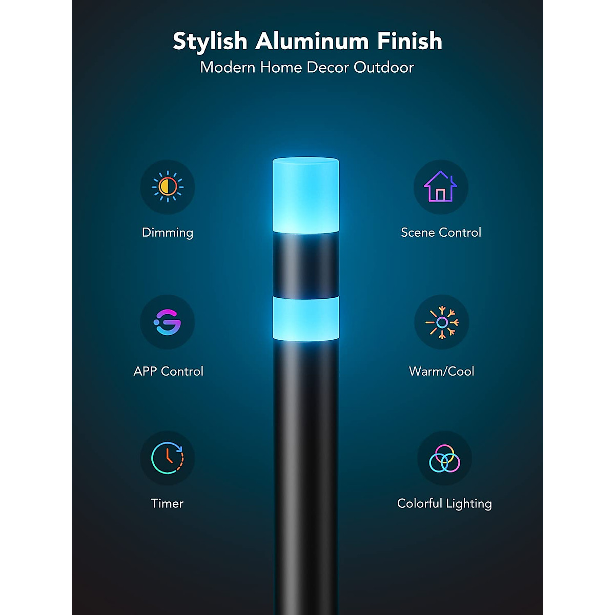 Govee Outdoor Pathway Lights, Patio Decorations, Smart Outdoor Lights with App Control, 250LM RGBIC Walkway Lights, IP65 Aluminum Landscape Lighting for Yard, Works with Alexa, Wired 4 Pack