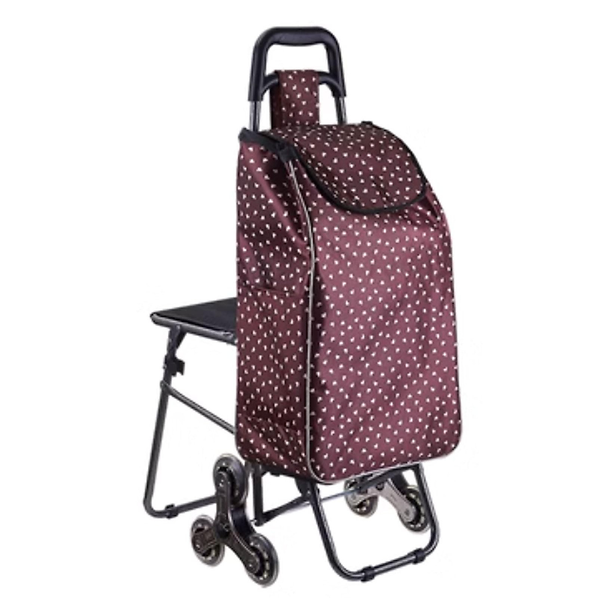 Climb Stairs Hand Truck Portable Shopping Trolley Large Capacity Hand Truck Folding Shopping Cart for Home Shop Garage