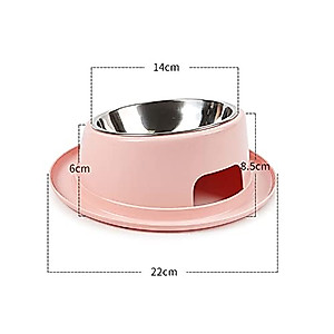 FUUIE Bowls for Food and Water 15 Tilt Pet Bowl Stainless Steel Pet Non-Slip Bowl (Color : Blue)