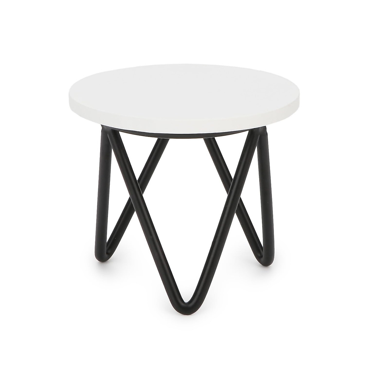 Cutemini 1 12 Scale Dollhouse Table Miniature Decor Dollhouse Furniture Mini Round Coffee Table Dollhouse Accessories for Living Room Bedroom Balcony Fairy Garden Project Decoration (Black Stand)