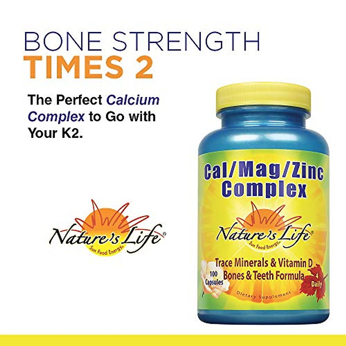 Nature's Life Vitamin K2 5000mcg | High Potency MK4 Formula Helps Support Bone & Cardiovascular Health | Non-GMO | 60 Vegetarian Tablets