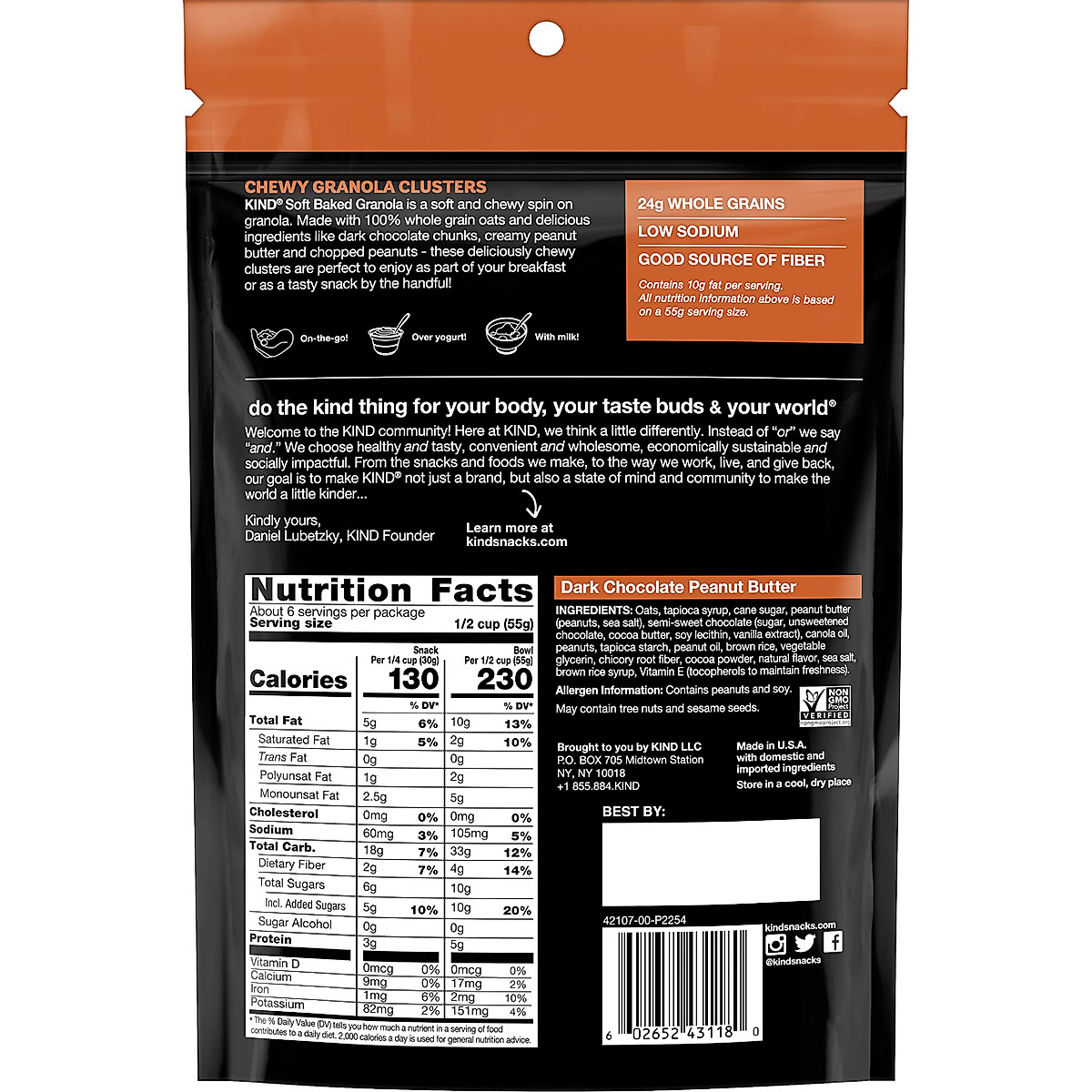 KIND Soft Baked Granola, Dark Chocolate Peanut Butter, 11 oz (Pack of 1)