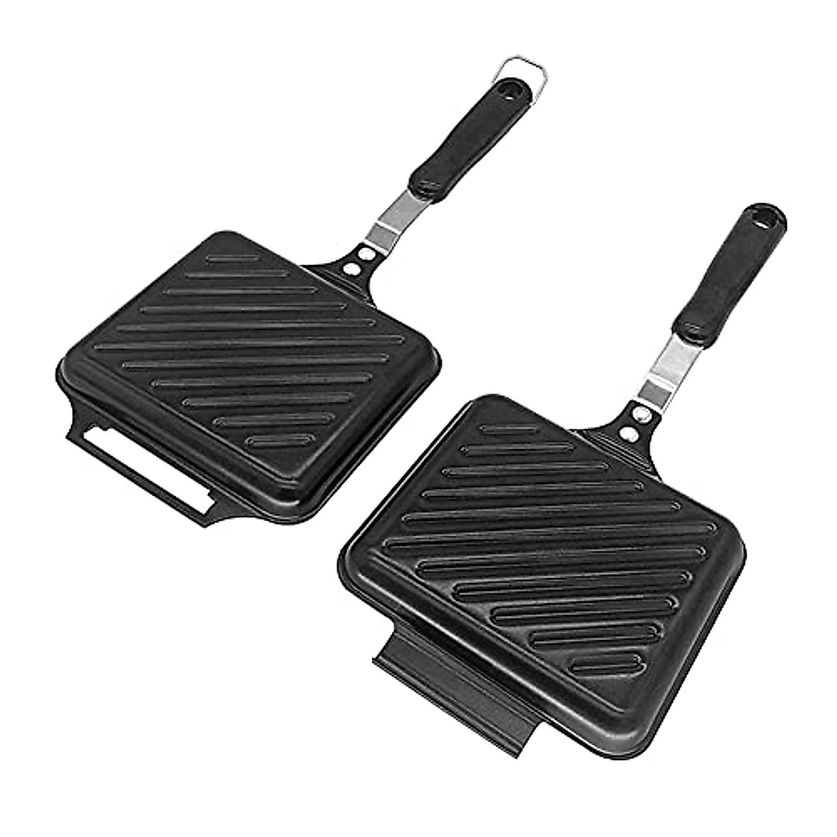 SYCOOVEN Sandwich Maker, Non-stick Grilled Sandwich and Panini Maker Pan with Handle, Double Sided Frying Pan Grilled Cheese Maker Flip Pan for Breakfast Toast Panini Waffle