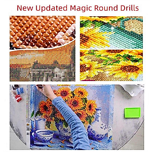 DIY 5D Diamond Art Painting Kits White Angel Wing Full Drill Round Diamond Art Paint by Number Kits for Beginner Crystal Cross Stitch for Wall Decoration(40x50cm)