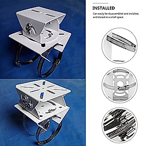 XCMY Universal Vertical Pole Mount Adapter Wall Mounting Bracket for CCTV Security Camera Ptz Dome with (2 Loops) (2 Pack)