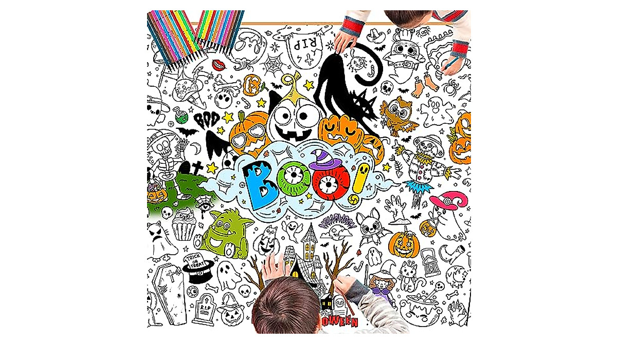 Giant Halloween Coloring Poster for Kids' Parties