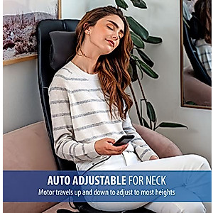 Zyllion Shiatsu Neck and Back Massager - 3D Kneading Deep Tissue Full Body Massage Chair Seat Cushion Pad with Heat and Vibration for Muscle Pain Relief, Home and Office - Black (ZMA-33-BK)