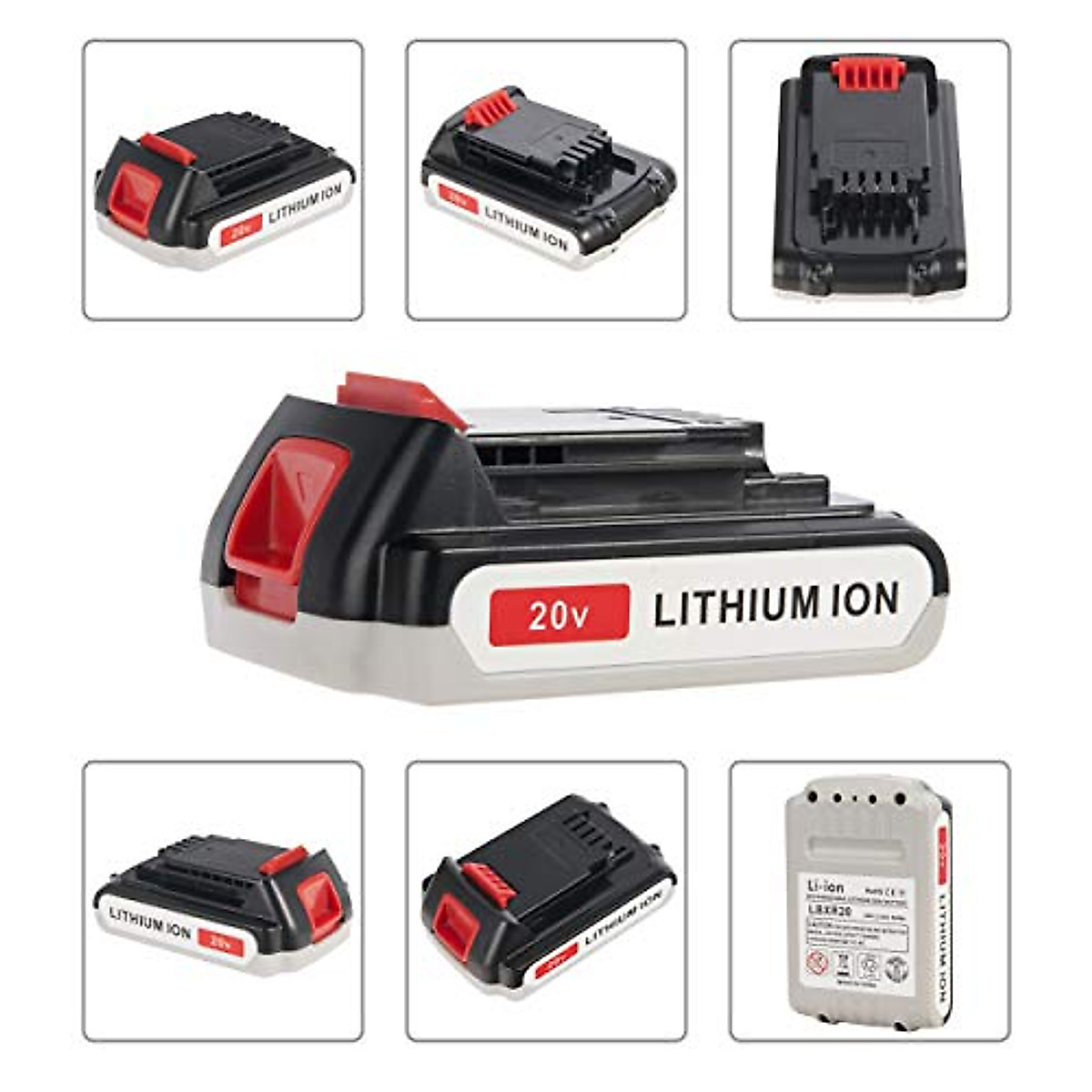 CELL9102 20V Lithium Battery Charger for Black and Decker 20V LCS1620 Charger and Battery LBXR20 BXR20-OPE LBXR2020 LBXR20, Capacity Output 2.5Ah