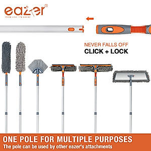 eazer Squeegee Window Cleaner 2 in 1 Rotatable Window Cleaning Tool Kit with Extension Pole, 62'' Telescopic Window Washing Equipment with Bendable and Adjustable Head for Indoor/Outdoor Car Glass