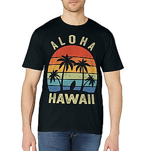 Aloha Hawaii Hawaiian Island Palm Beach Surfboard Surf T-Shirt