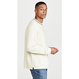 Club Monaco Men's Pique Sweatshirt, Blanc DE Blanc, Large