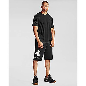 Under Armour Mens Rival Fleece Big Logo Shorts , Black (001)/Onyx White , Large