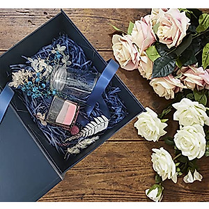 REECAGO Blue Gift Box 13X10X4.5Inch with Magnetic Lid and Silk Ribbon for Christmas Presents Wrapping Gifts Presents Birthdays, Wedding, Holidays, Anniversaries Gift Packaging