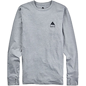 Burton Mens' Lightweight X Base Layer Crewneck Top (US, Alpha, Small, Regular, Regular, Gray Heather)