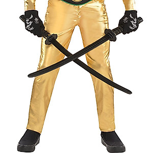 amscan Fighter Ninja Party Costume Kit - Child Medium (8-10), Gold - 1 Set