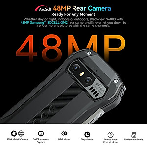 Blackview 4.3 inch Mini Mobile Phone, N6000 Rugged Phones Unlocked 2023, 16GB+256GB, Dual SIM 4G, Android 13 Cell Phone, 208g Weight, 48MP Camera, IP68 Waterproof Phones, 18W Fast Charge 3880mAh, NFC