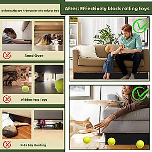 TEUVO 8cm x 3m Toy Blocker for Under Couch and Under Bed, Under Couch Blocker for Babies Toys and Pets Toys from Going Sliding Adjustable Gap Bumper Under Sofa & Under Furniture