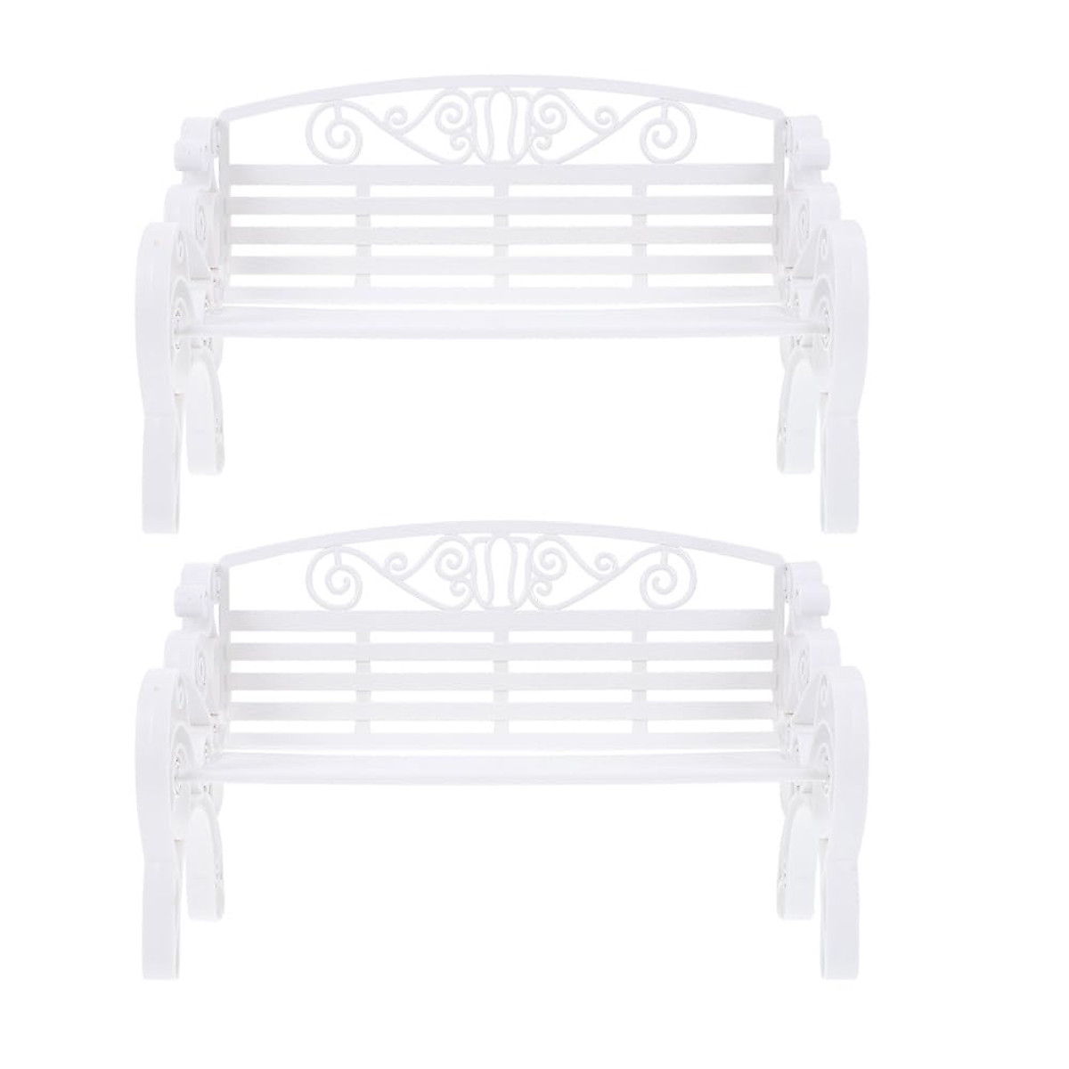 jojofuny 2Pcs Mini Bench Mini Garden Bench Model Dollhouse Small Bench Model Miniature Park Bench Adornments Miniature Bench Ornament Dollhouses Bench Decoration Mini Bench Model Small