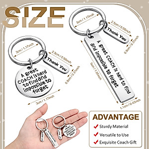 Yinkin 6 Pcs Keychain Coach Great Coach is Hard to Find Volleyball Basketball Soccer Football Coach Keychain Thank You Coach Gifts Keychain for Men Women, 2 Styles