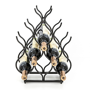 SODUKU Tabletop Wine Rack 11 Wine Bottles Holder Freestanding Countertop Metal Storage Rack for Wine Lovers