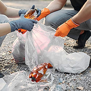 55 Gallon Clear Trash Bags, (50 Bags w/Ties) Large Clear Plastic Recycling Garbage Bags.