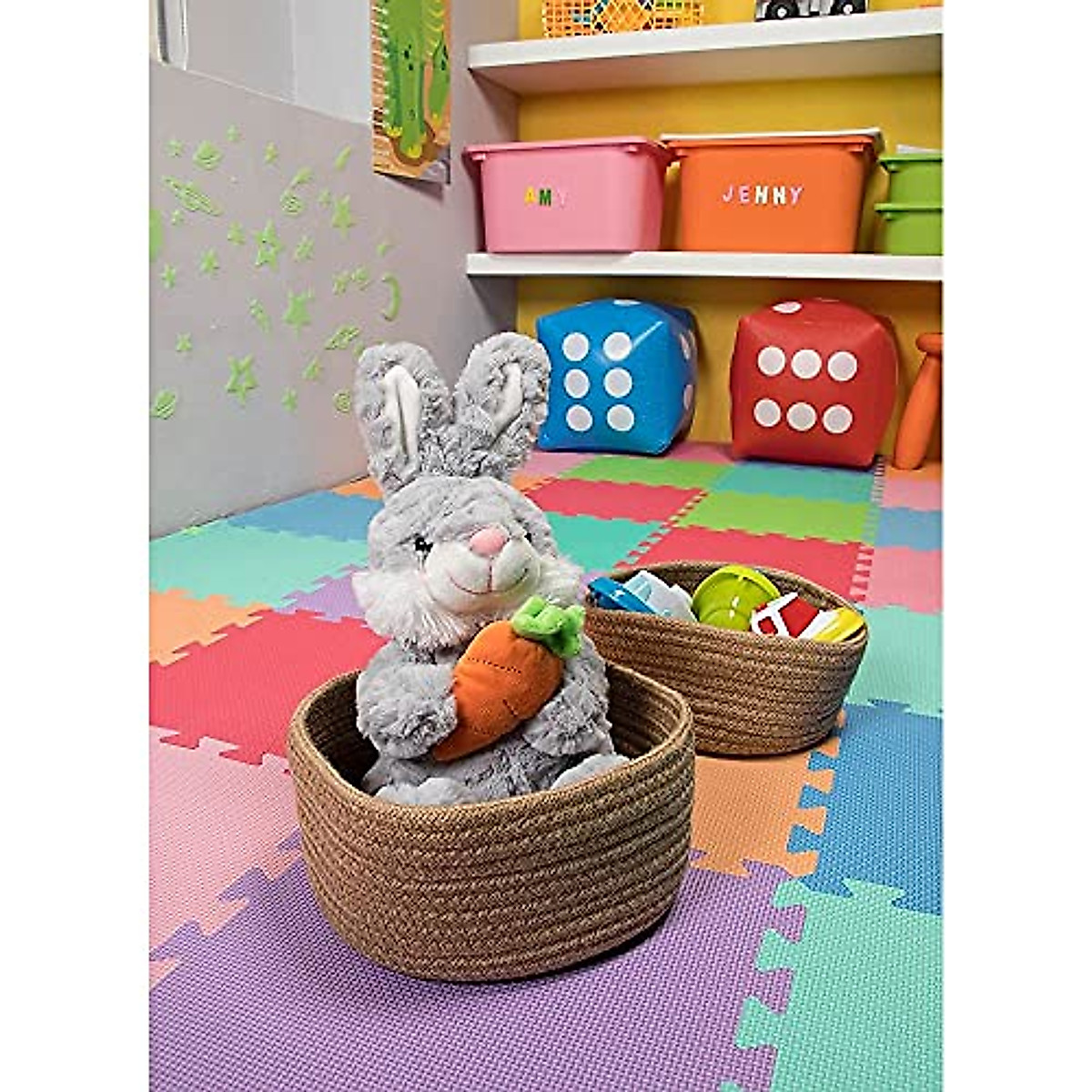 Juvale Woven Baskets for Storage, Brown Hemp Rope Basket (2 Sizes, 2 Pack)