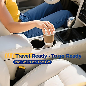 [50 Pack] White Coffee Cups with White Dome Lids and Brown Sleeves - 12oz Disposable Paper Coffee Cups - To Go Cups for Hot Chocolate, Tea, and Other Drinks - Ideal for Cafes, Bistros, and Businesses