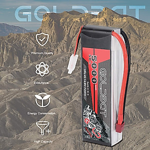 GOLDBAT 4S 5000mAh 14.8V 50C LiPo RC Battery with Deans Plug and Tracxas Connector Softcase for RC Evader BX Car RC Truck RC Truggy RC Heli Airplane Drone FPV Racing
