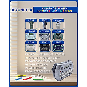 6-Pack Compatible with Brother P-Touch M-231 M Tape M-K 131 MK 231 431 531 631 731 Label Tape for Brother PT-65 PT-90 PT-M95 PT-70BM PT-45 Label Maker Tape 12mm 0.5 Inch x 26.2 Ft