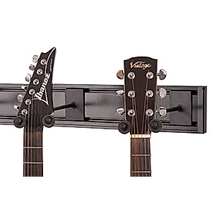 Guitar Lab Guitar Wall Mount - Guitar Rack for Multiple Guitars - 6 Adjustable Rubber Cradles - Guitar Wall Hangers for Electric, Bass, Acoustic - 6 Guitar Wall Rack - Guitar Holder Wall Mount
