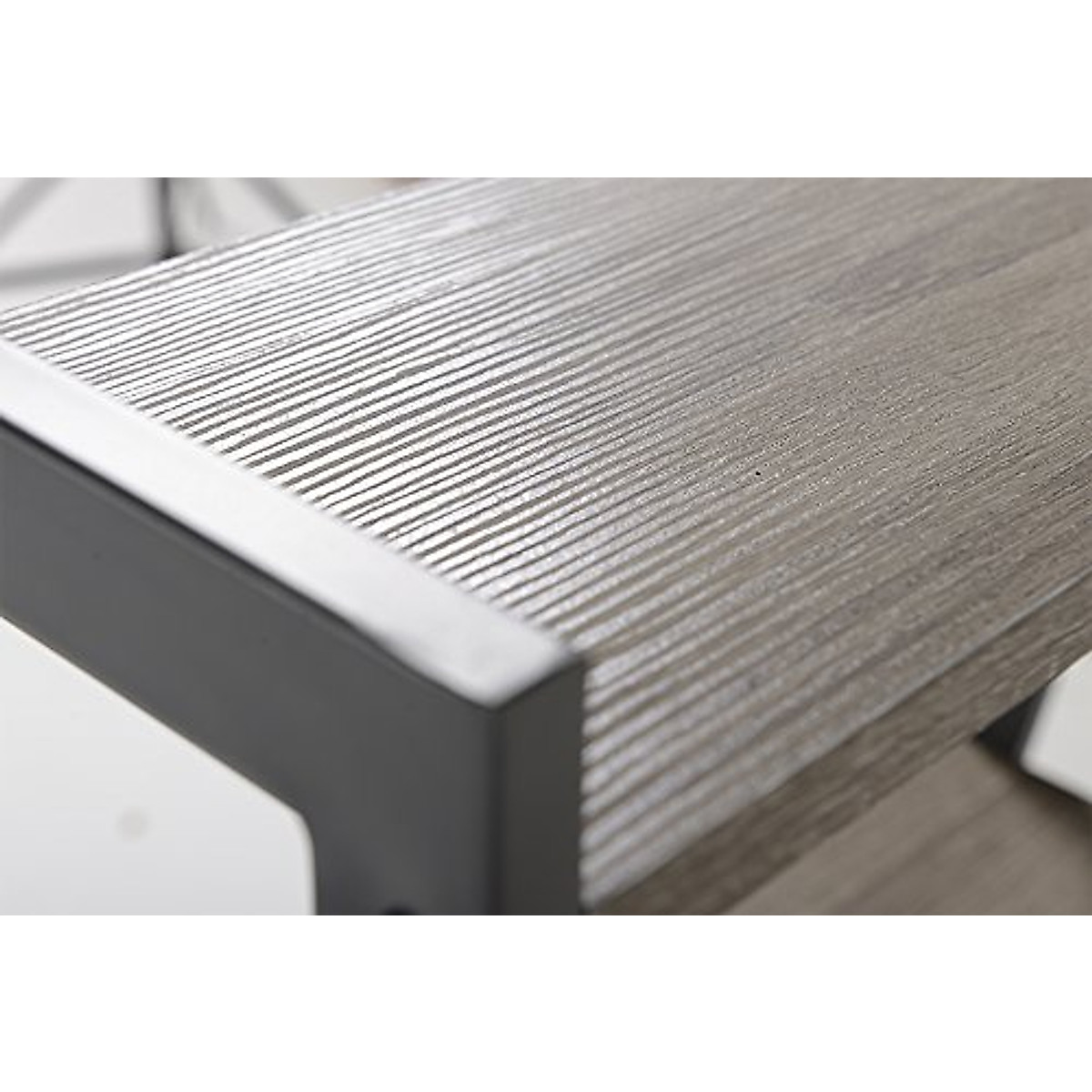 Signature Design by Ashley Soho Modern Home Office Desk & 4-Shelf Bookcase Set, Reclaimed Wood