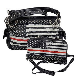 USA Flag Handbags Thin Blue Line Purses Thin Red Line Handbags (USA-Thin-Red-Line-Purse&Wallet)