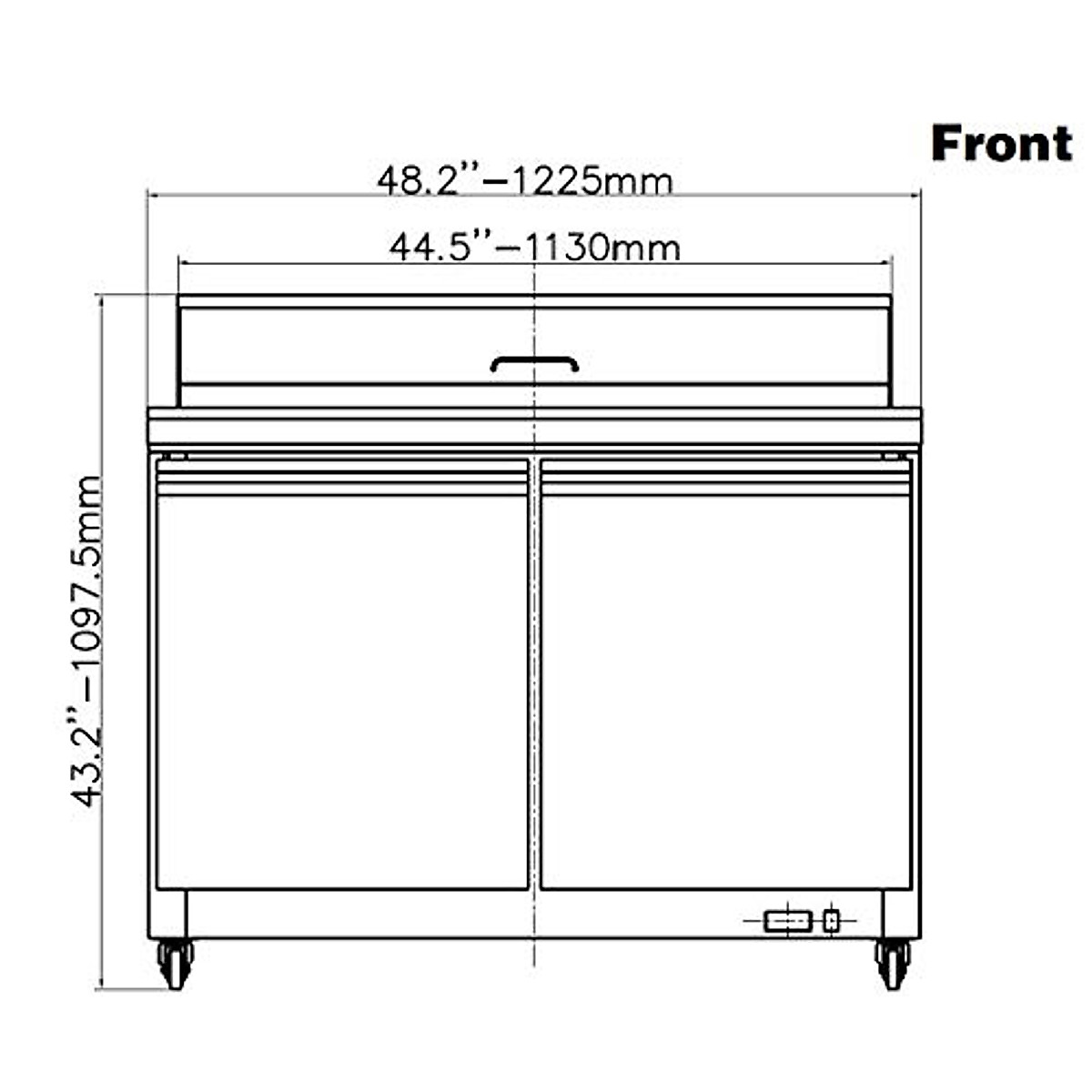 Kelvinator KCHST48.12 Stainless Steel Sandwich/Salad Preparation Table, 48" with 12GN 1/6 containers